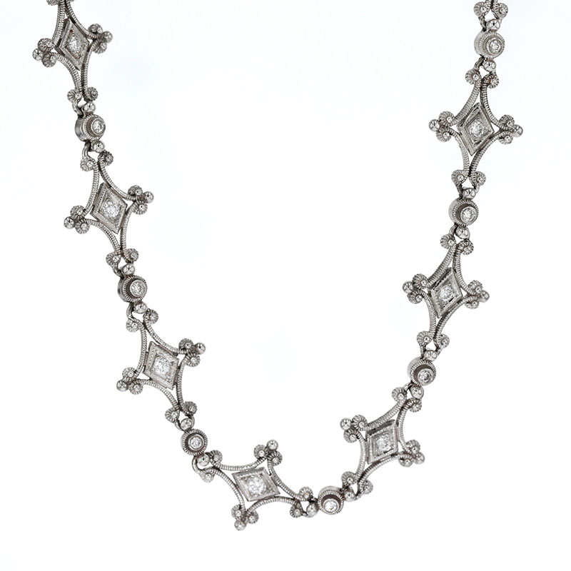 Filigree Diamond Necklace - J Vair Anderson Jewellers